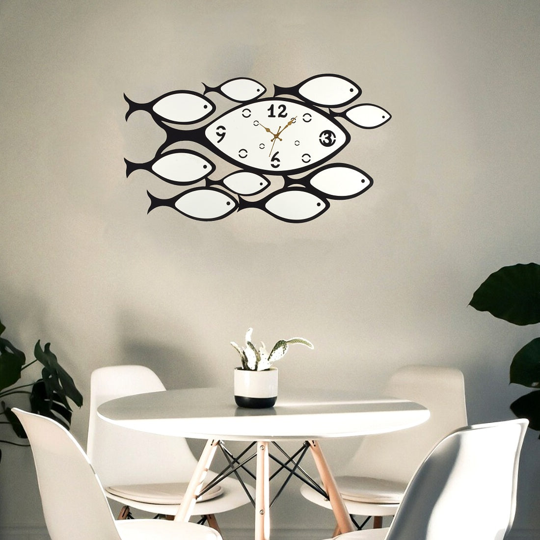 Metal Themed Modern Time Large Hanging Decorative Wall Clock with Scul ...
