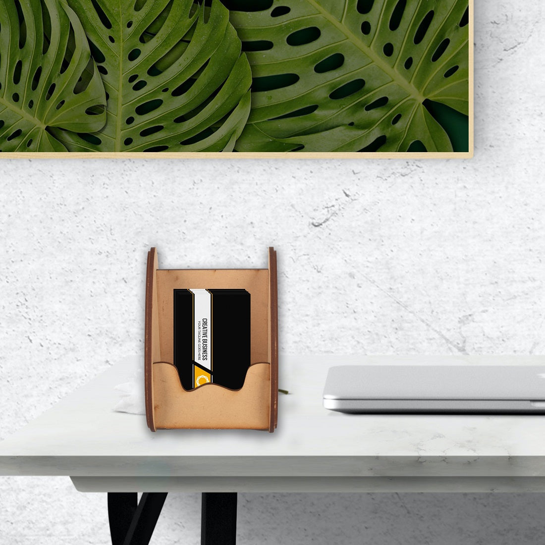 Wooden Business Card Display Holder, Wood Card Case for Desk Desktop ...